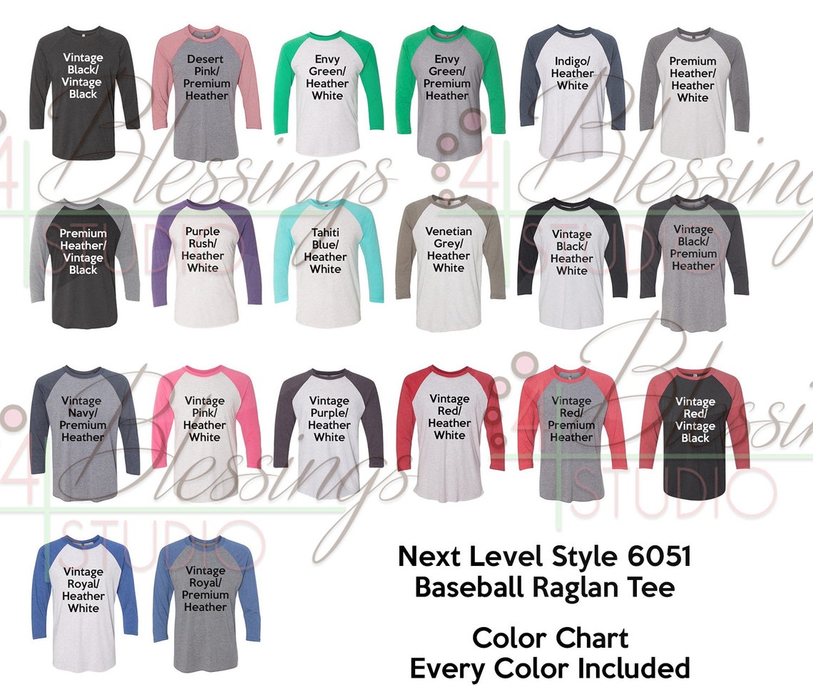 Next Level 6051 Color Chart Every Color Digital File Shirt - Etsy