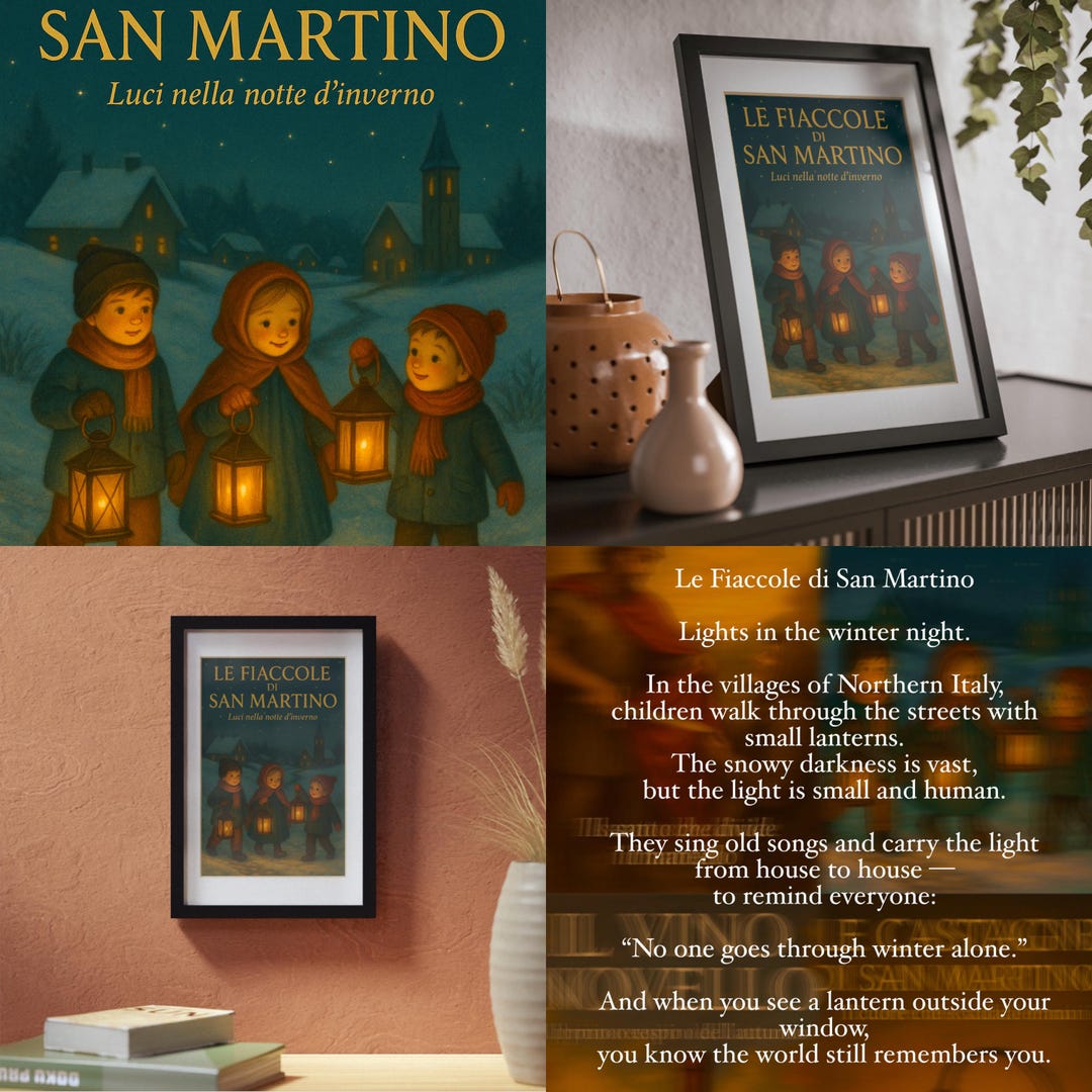 Le Fiaccole Di San Martino • Italian Winter Folklore Art Print • Cozy ...
