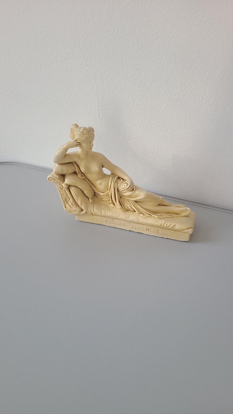 Vintage Paolina Borghese Statue - Venus Victrix Replica - Faux Marble ...
