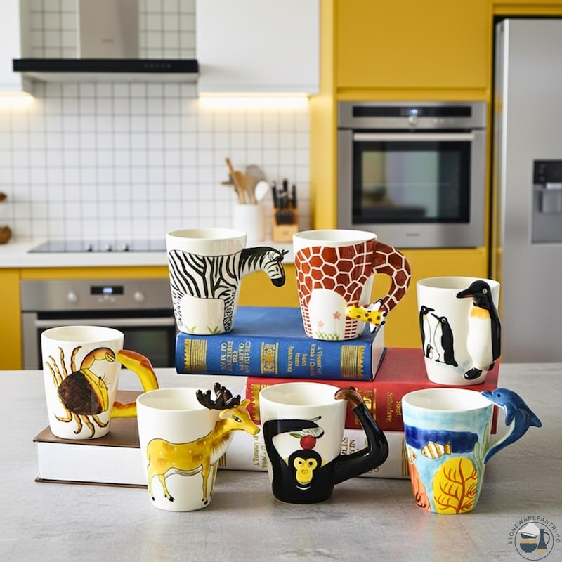 Ceramic Jungle Animal Mugs - Etsy