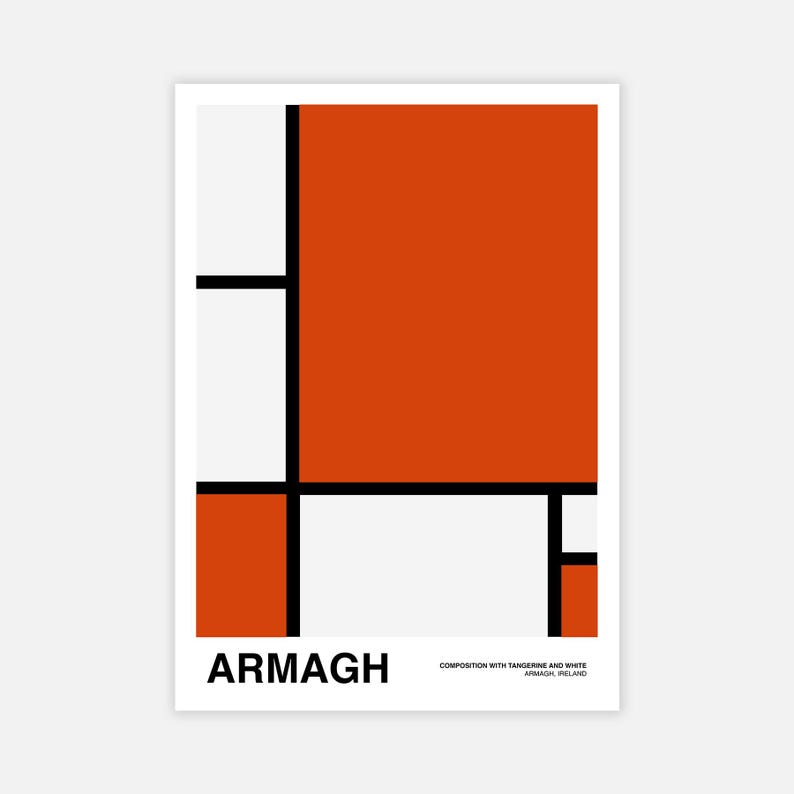 Armagh - Modern Irish Colour Composition (GAA Series) - Mondrian Style ...