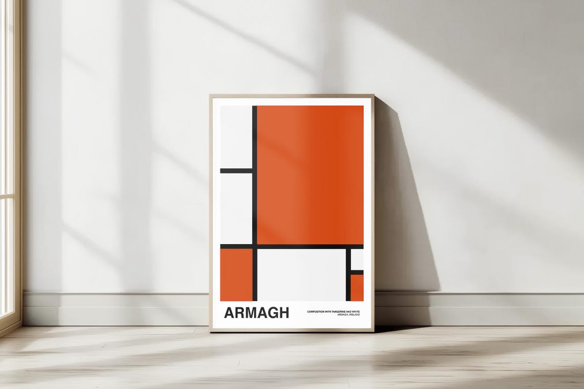 Armagh - Modern Irish Colour Composition (GAA Series) - Mondrian Style ...