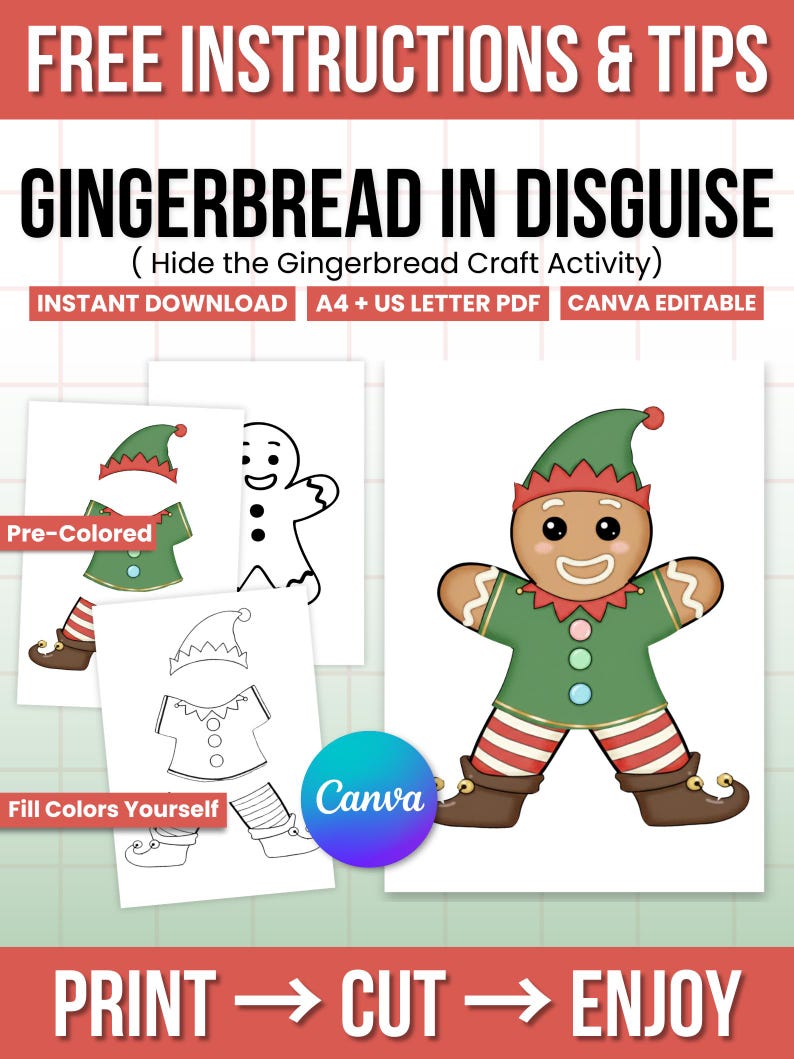 Disguise a Gingerbread Man, Gingerbread in Disguise, Elf Gingerbread ...