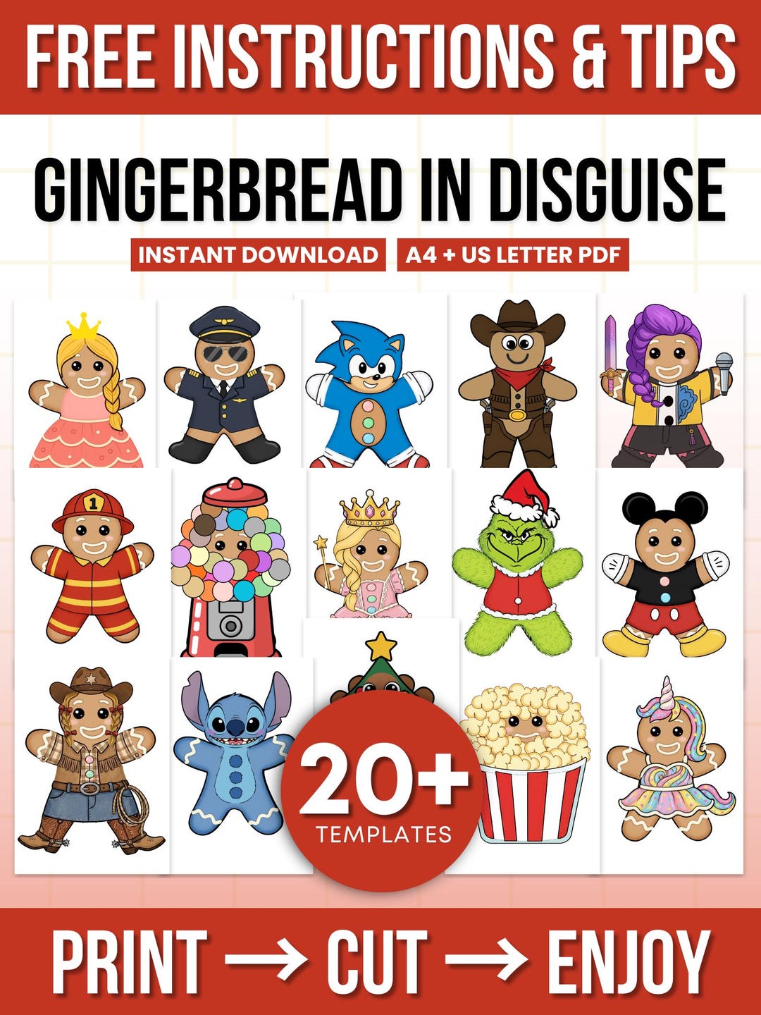 Mega Bundle Disguise a Gingerbread Man, Christmas Disguise, Christmas ...