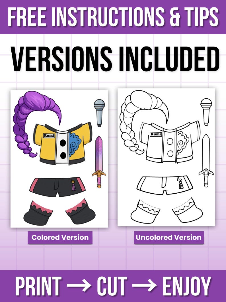 Disguise the Gingerbread Man Kpop Hunter Printable Craft Kit, Rumi ...