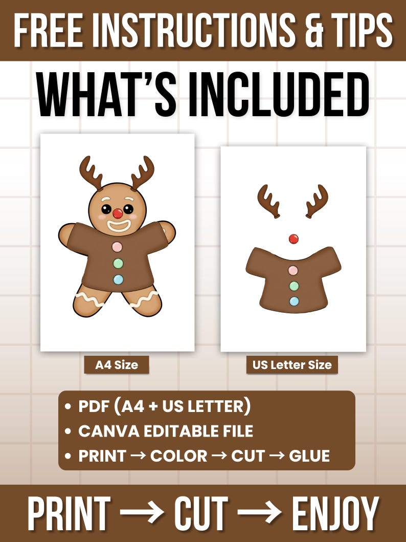 Gingerbread Disguise Reindeer, Disguise a Gingerbread Man, Reindeer ...