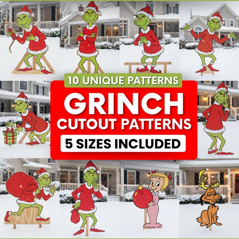 Grinch Wood Cutout Pattern - Etsy