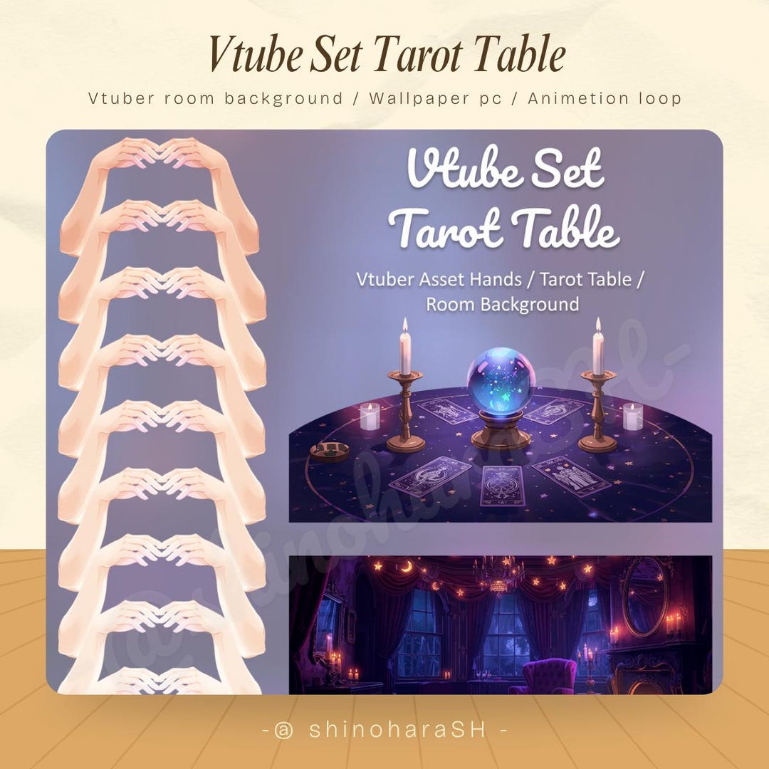 Vtuber Hand Assets & Tarot Table Set - Etsy