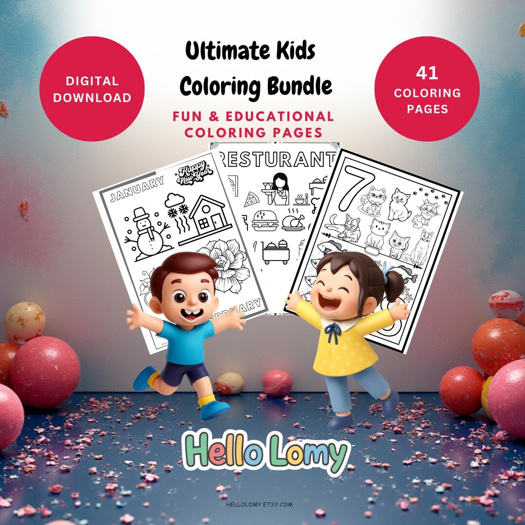 Ultimate Kids Coloring Bundle - Etsy