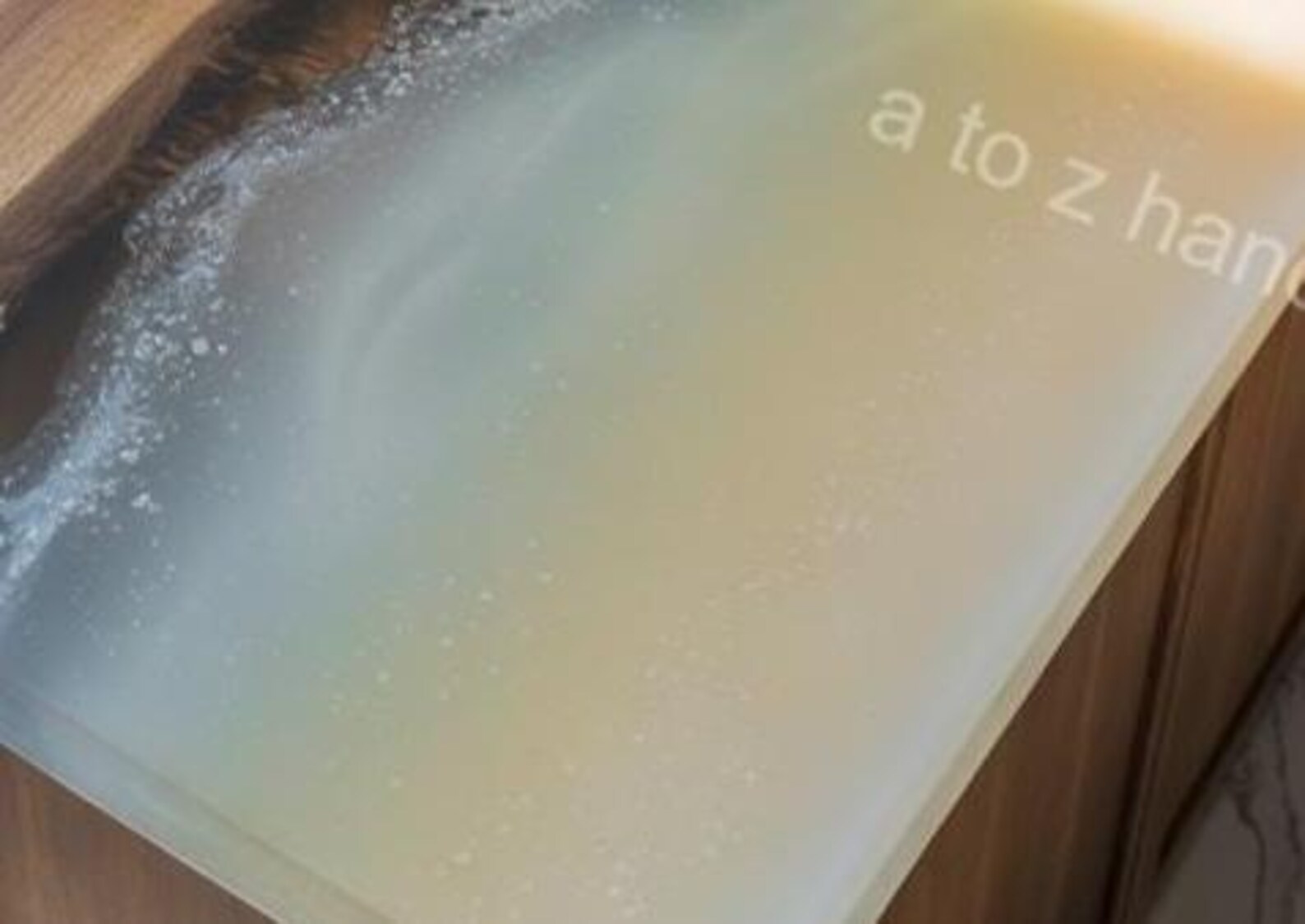 Luxury White Epoxy Kitchen Island, Pearl Resin Wood Countertop, Custom ...