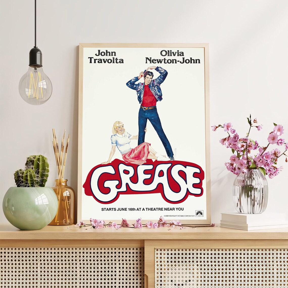 Grease (1978) Movie Poster,frameless Canvas Posters,vintage Posters ...