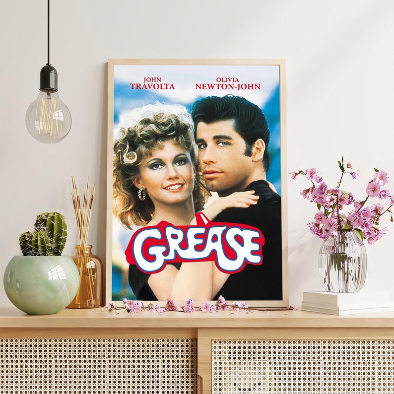 Grease (1978) Movie Poster,frameless Canvas Posters,vintage Posters ...