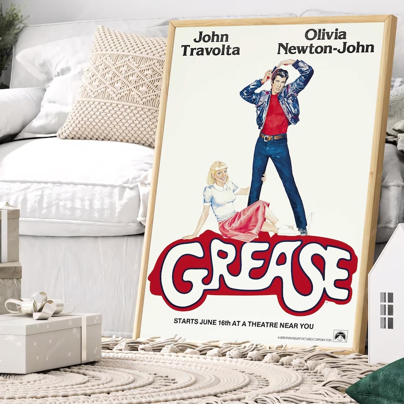 Grease (1978) Movie Poster,frameless Canvas Posters,vintage Posters ...