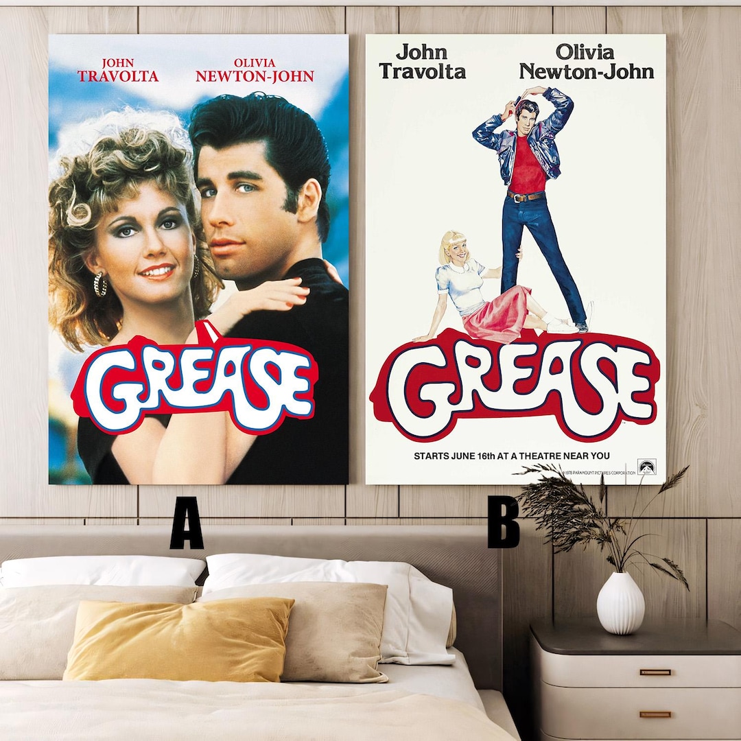 Grease (1978) Movie Poster,frameless Canvas Posters,vintage Posters ...
