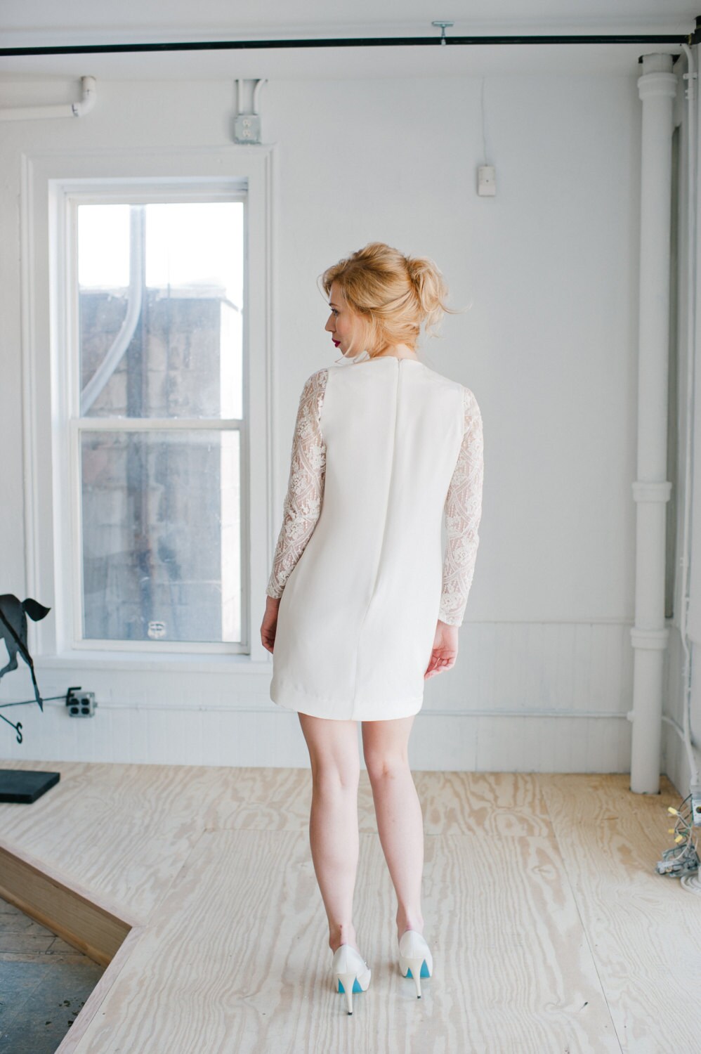 Patsy Wedding Dress; Handmade Bridal Dress, Modern Sheath in Silk With ...