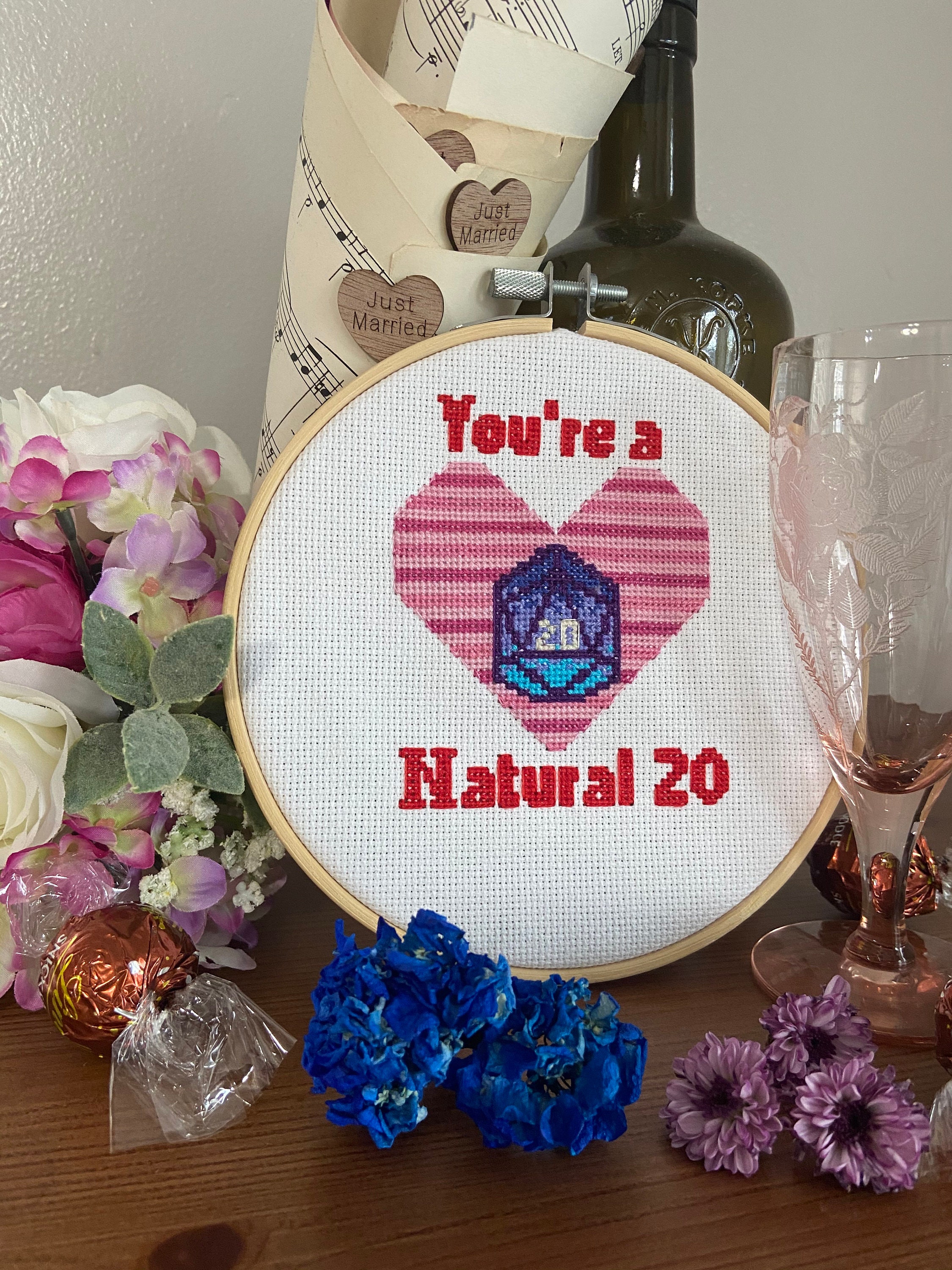D20 Dnd Nat 20 Counted Cross Stitch Complete Kit - Etsy Australia
