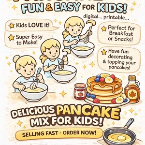 Easy Pancake Recipe for Kids (printable) - Etsy