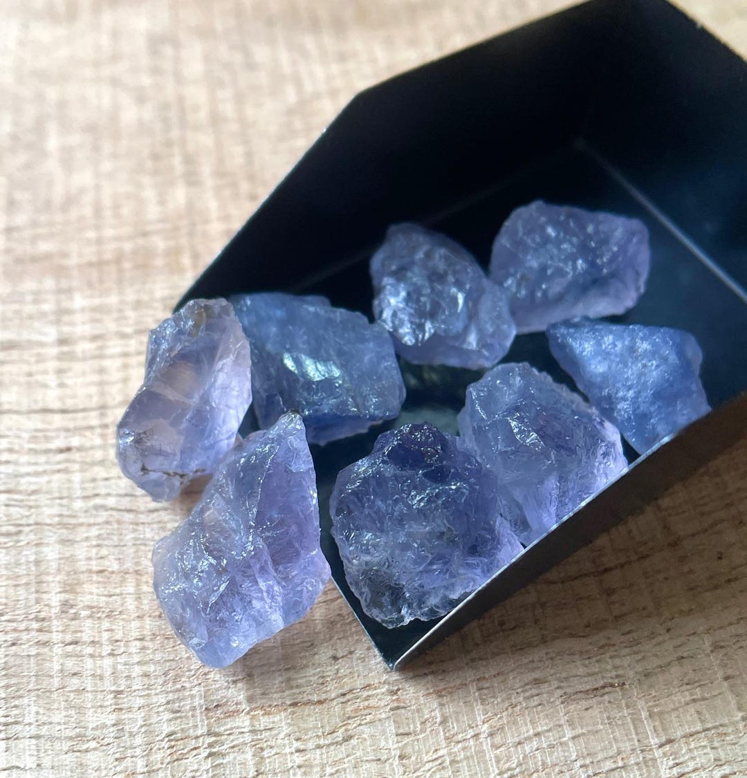 8 Pcs~raw Iolite Rough Stone-size-15/18 Mm-untreated Gemstone Raw ...
