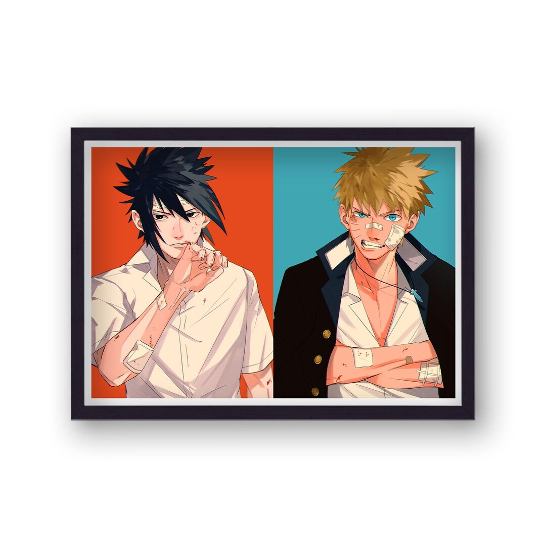 Naruto and Sasuke Poster - Shonen Jump Anime Art Print - Etsy