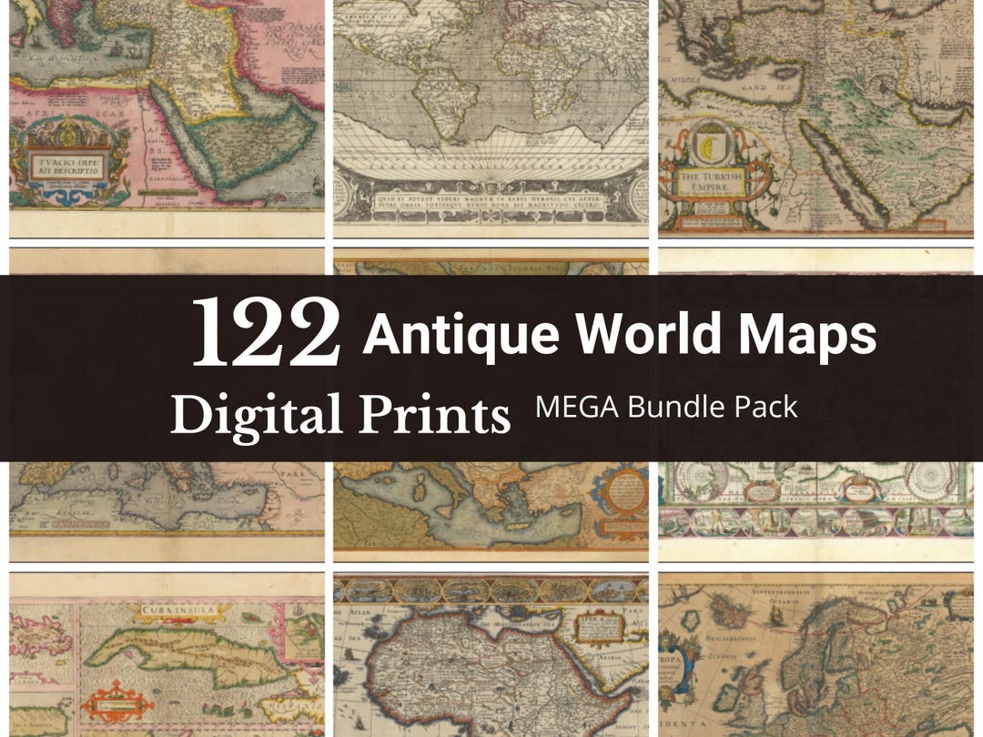 Antique World Maps Collection: 1400-1900s Vintage Cartography (digital ...