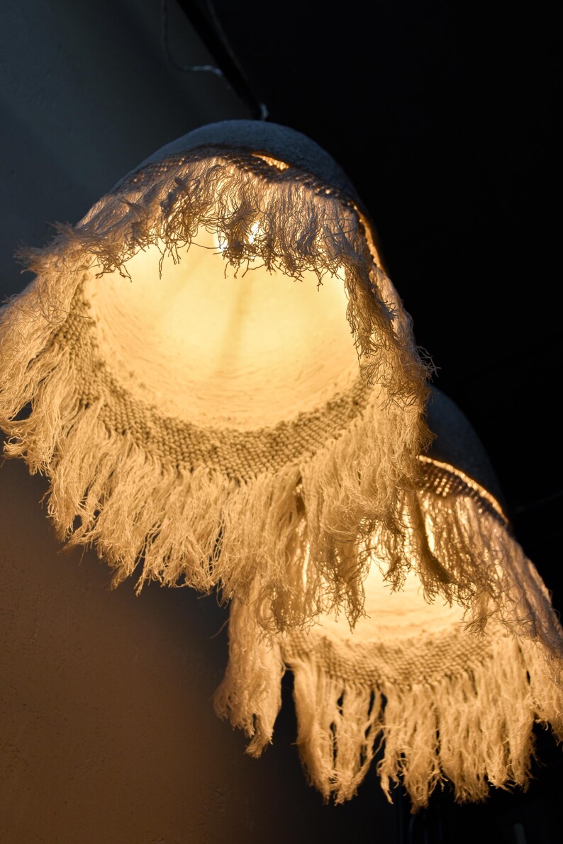 Modern Papier-mâché Lamp | Artistic Ambient Light | Unique Decor - Etsy
