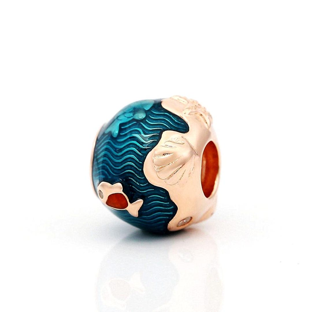 Pandora Shimmering Ocean & Waves Fish Rose Gold Charm Uk - Etsy