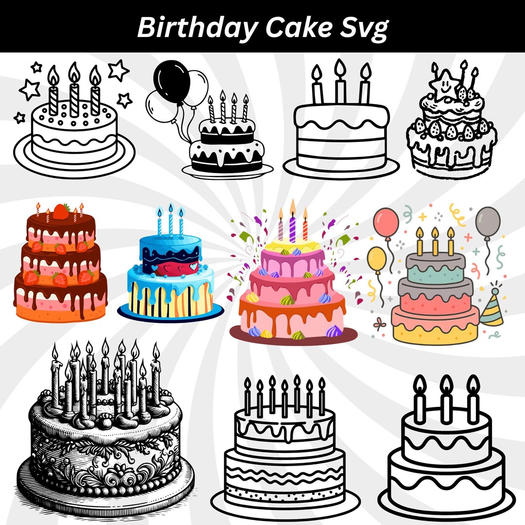 Birthday Cake SVG, Cupcake, Bakery Cut Files (digital Download) - Etsy