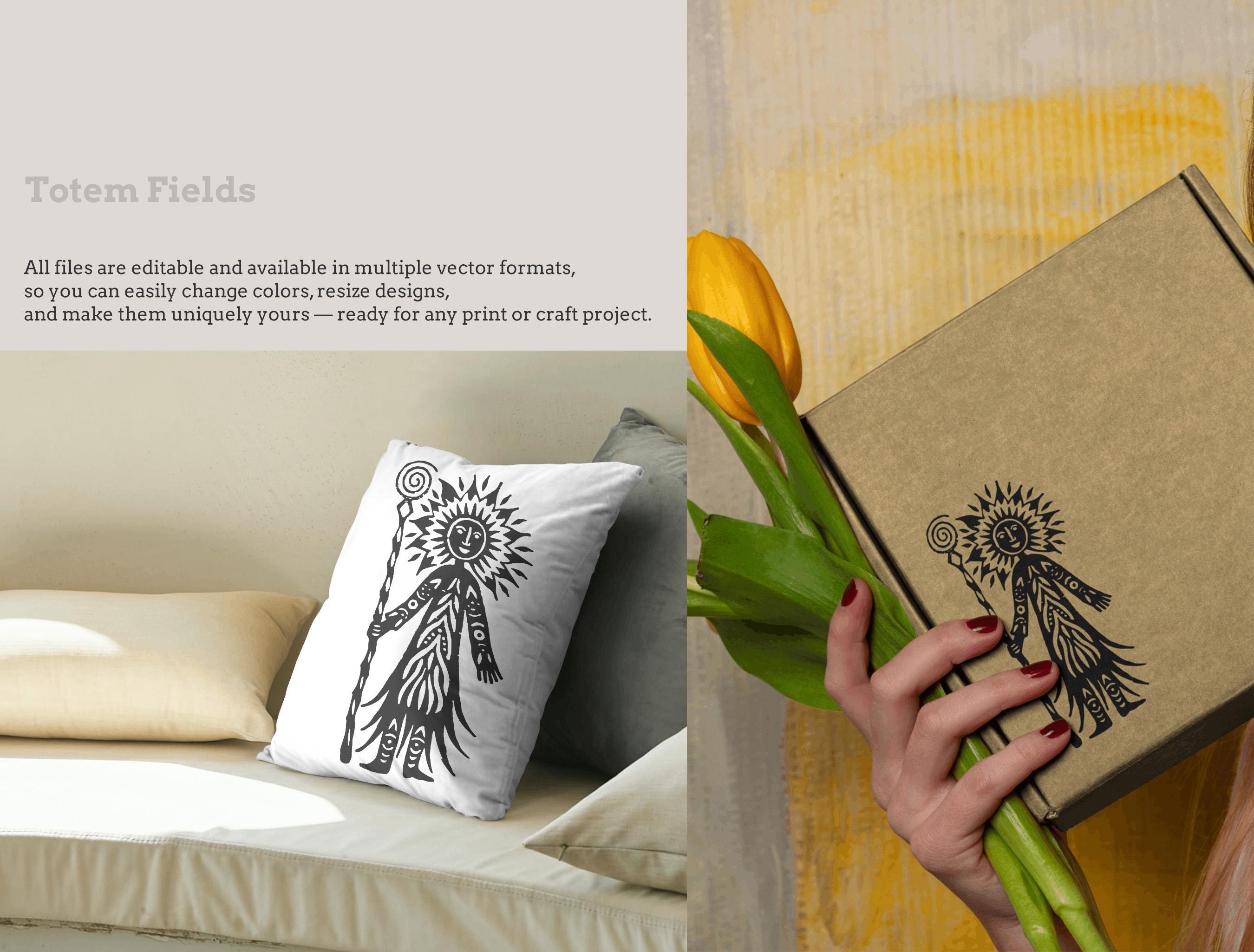 Sun Priest Totem Line Art: Solar Symbol (digital Files) - Etsy