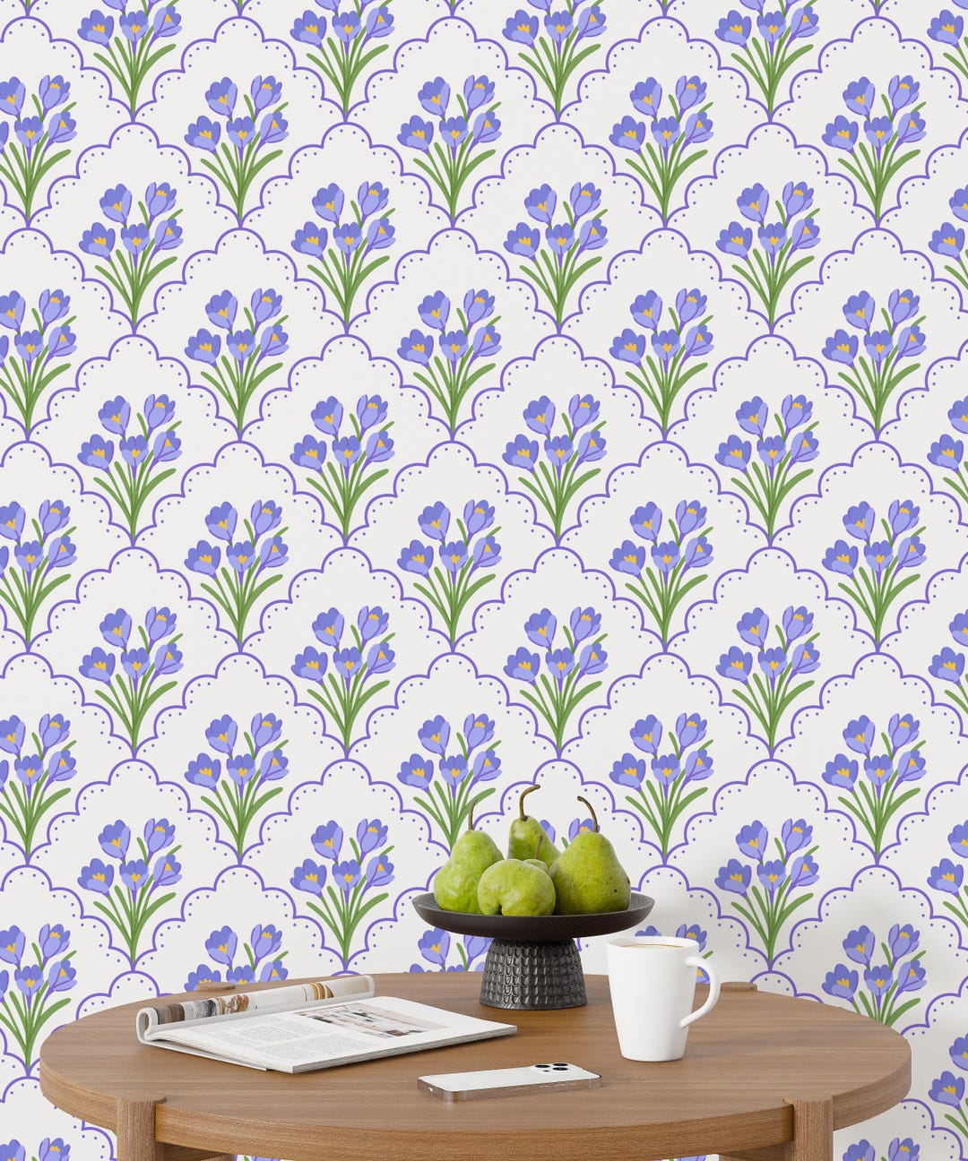 Lavender Floral Wallpaper Peel Stick Cottage Core Wall Decor Nursery ...
