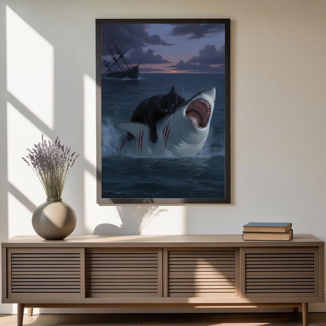 Fat Cat Vs. Shark | Meme Art Re-imagined in Renaissance Painting Style ...