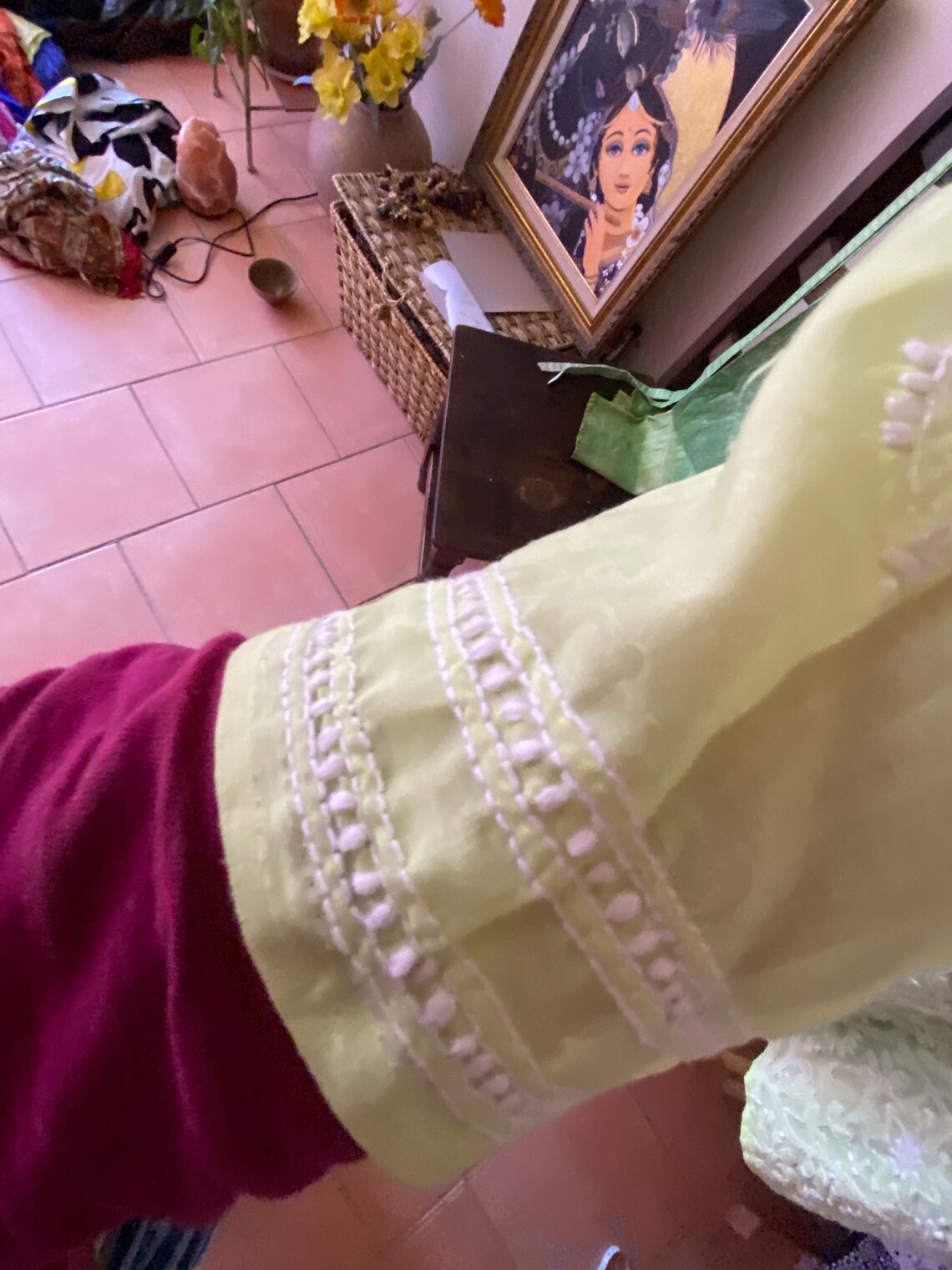 Hand Embroidery Top Shirt Ladies Girls Soft Lime Green - Etsy