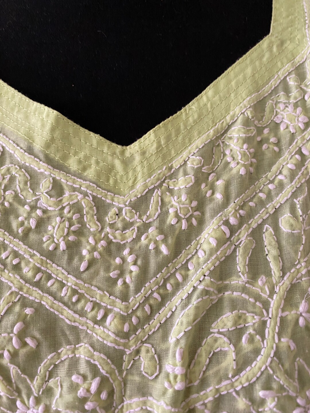 Hand Embroidery Top Shirt Ladies Girls Soft Lime Green - Etsy