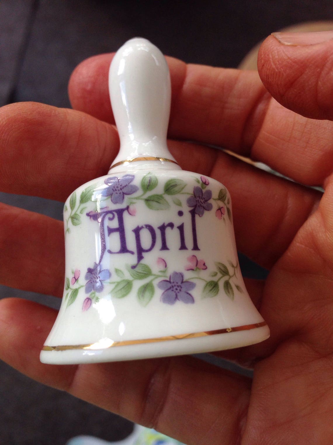 Bone China Bell Made in England Violet Design April Sunnydaydreams ...