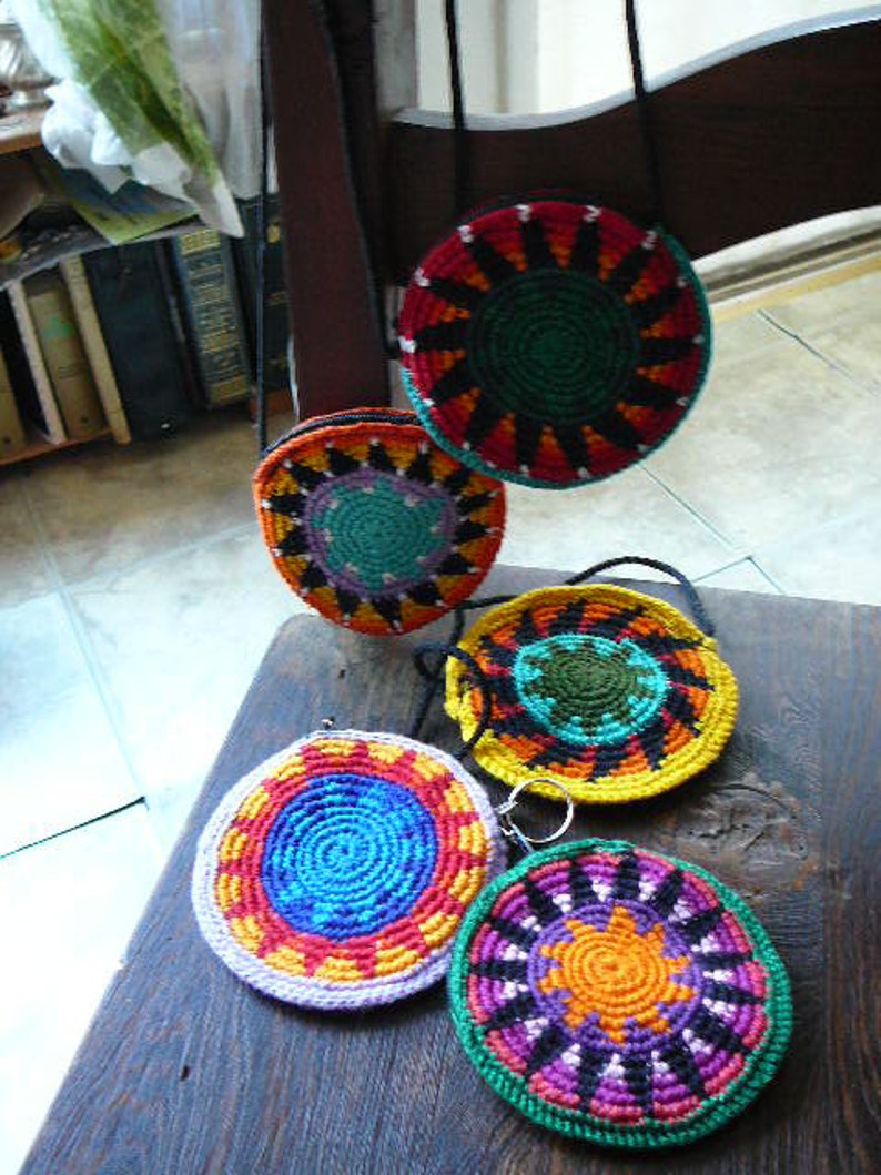 Rainbow Sunburst Coin Purse Key Purse Bright Festive Circular Sunshine ...