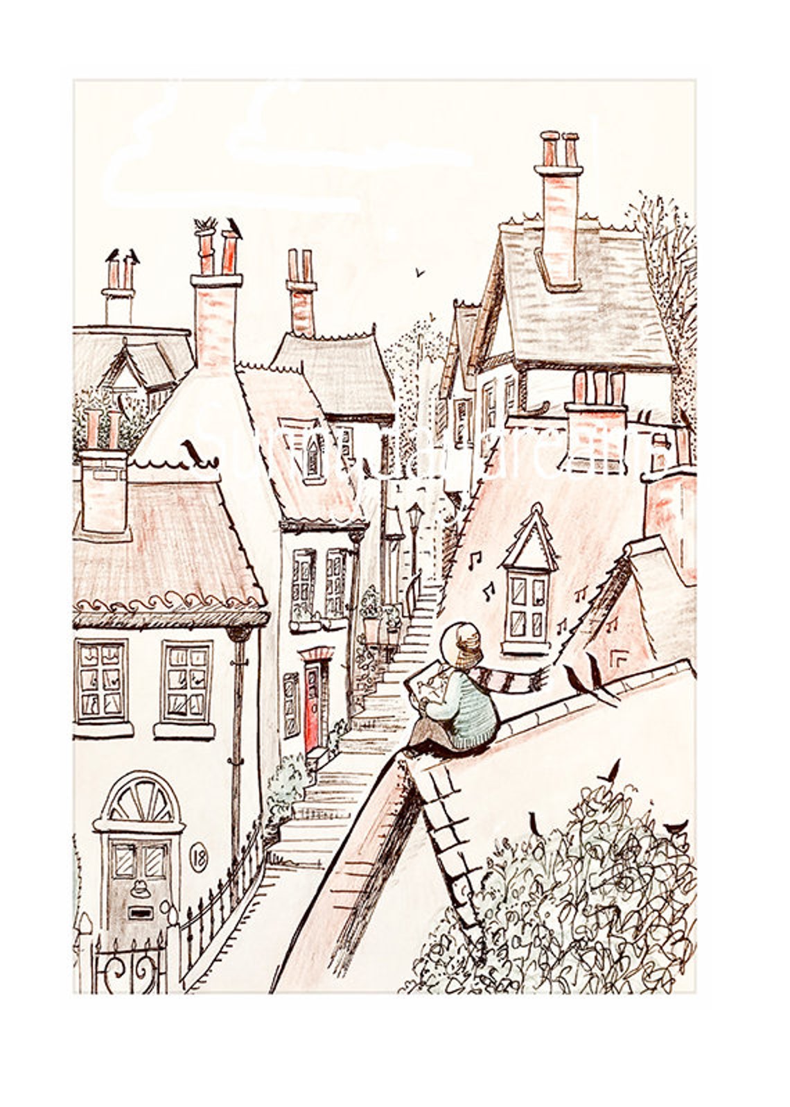 The Artist Pen and Ink Drawing Sunnydaydreams Wall Art Architecture ...