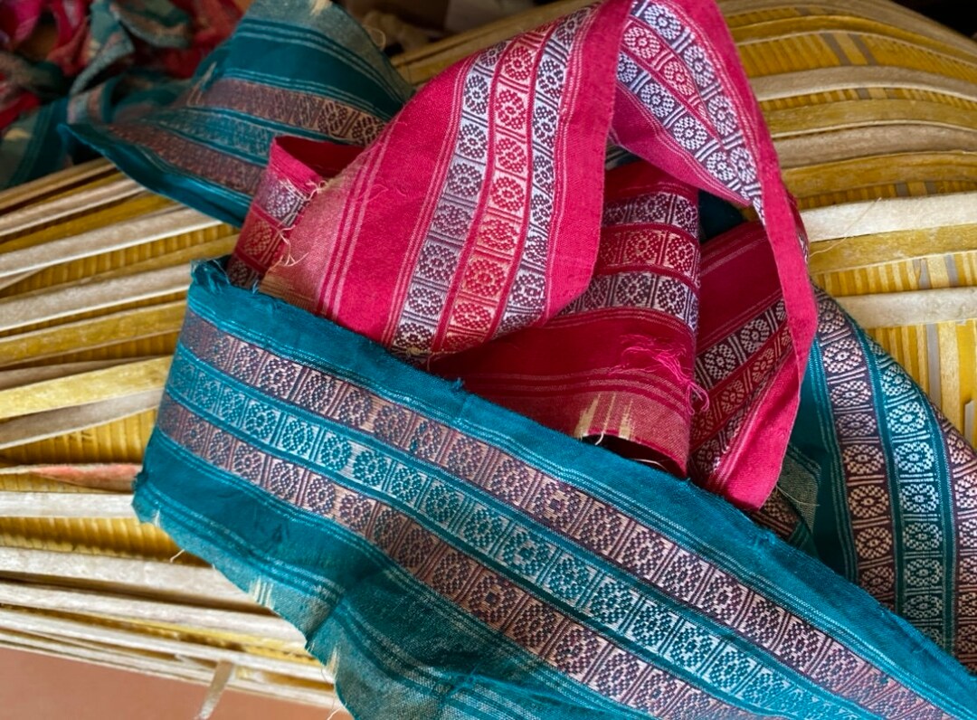 Embroidered Sari Trim Board by the Yard Ethnic Tribal Design Green and ...