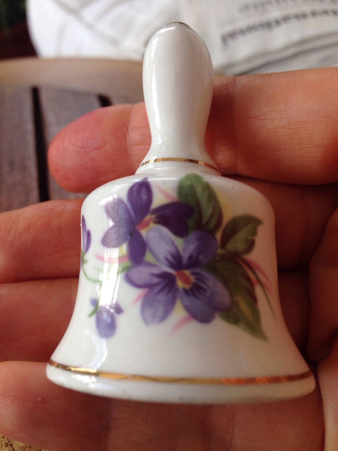 Bone China Bell Made in England Violet Design April Sunnydaydreams ...