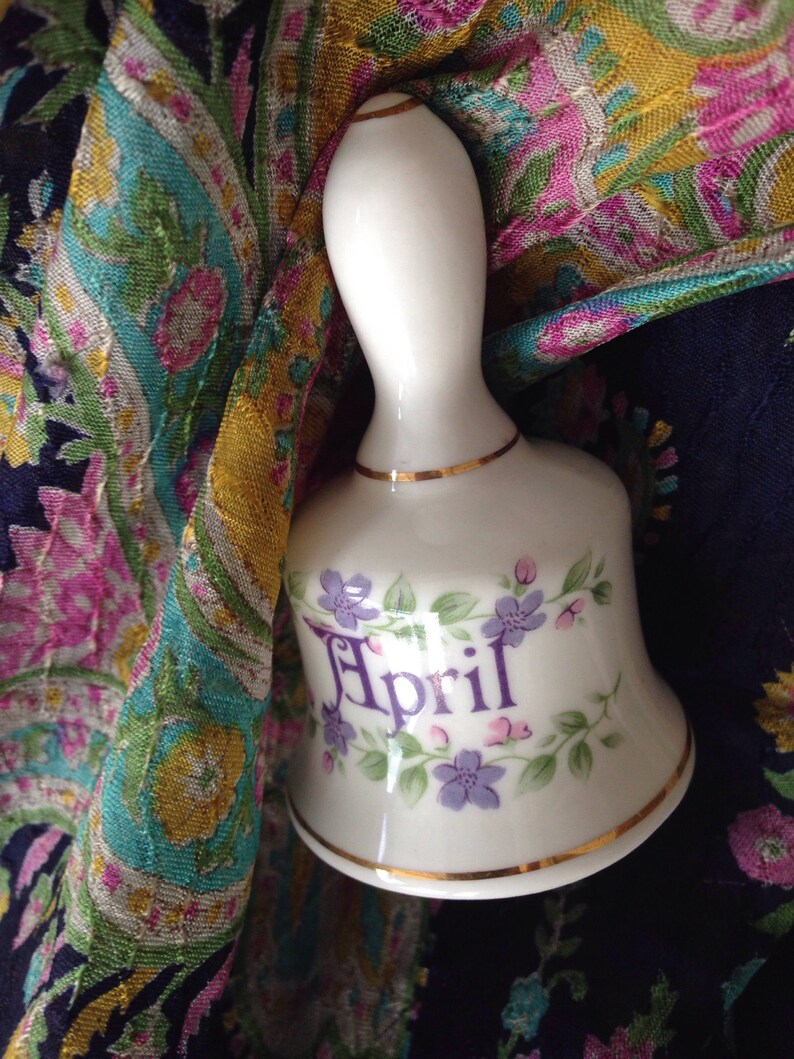 Bone China Bell Made in England Violet Design April Sunnydaydreams ...