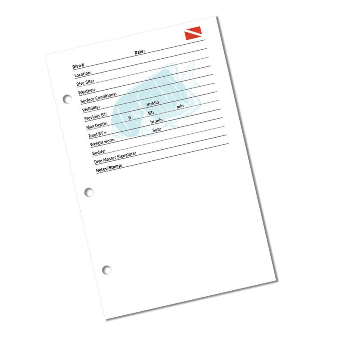 Printable Scuba Dive Log Digital Download of Scuba Dive Log ...