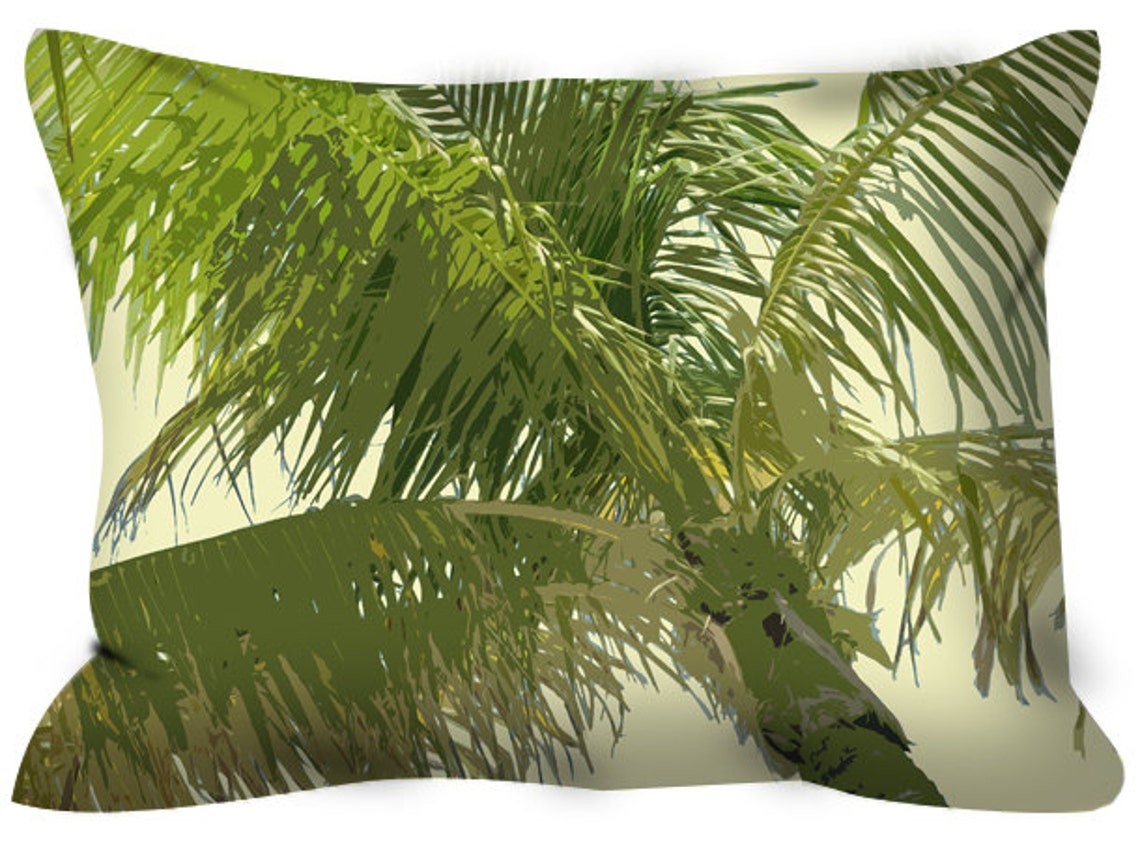 Tropical Palm Tree Throw Pillow With Pillow Insert 14x14 - Etsy