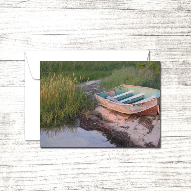 Blank Rowboat Notecard | Magic Hour Photo | Blank Note Card | Greeting ...