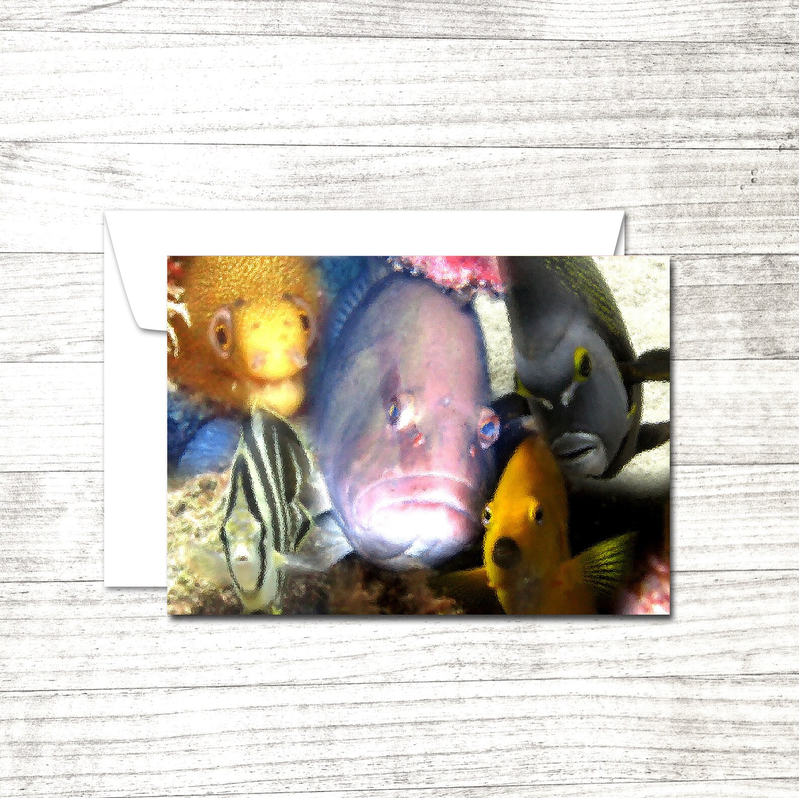 Whimsical Fish Card | Underwater Dive Art | Greeting Card | Colorful ...