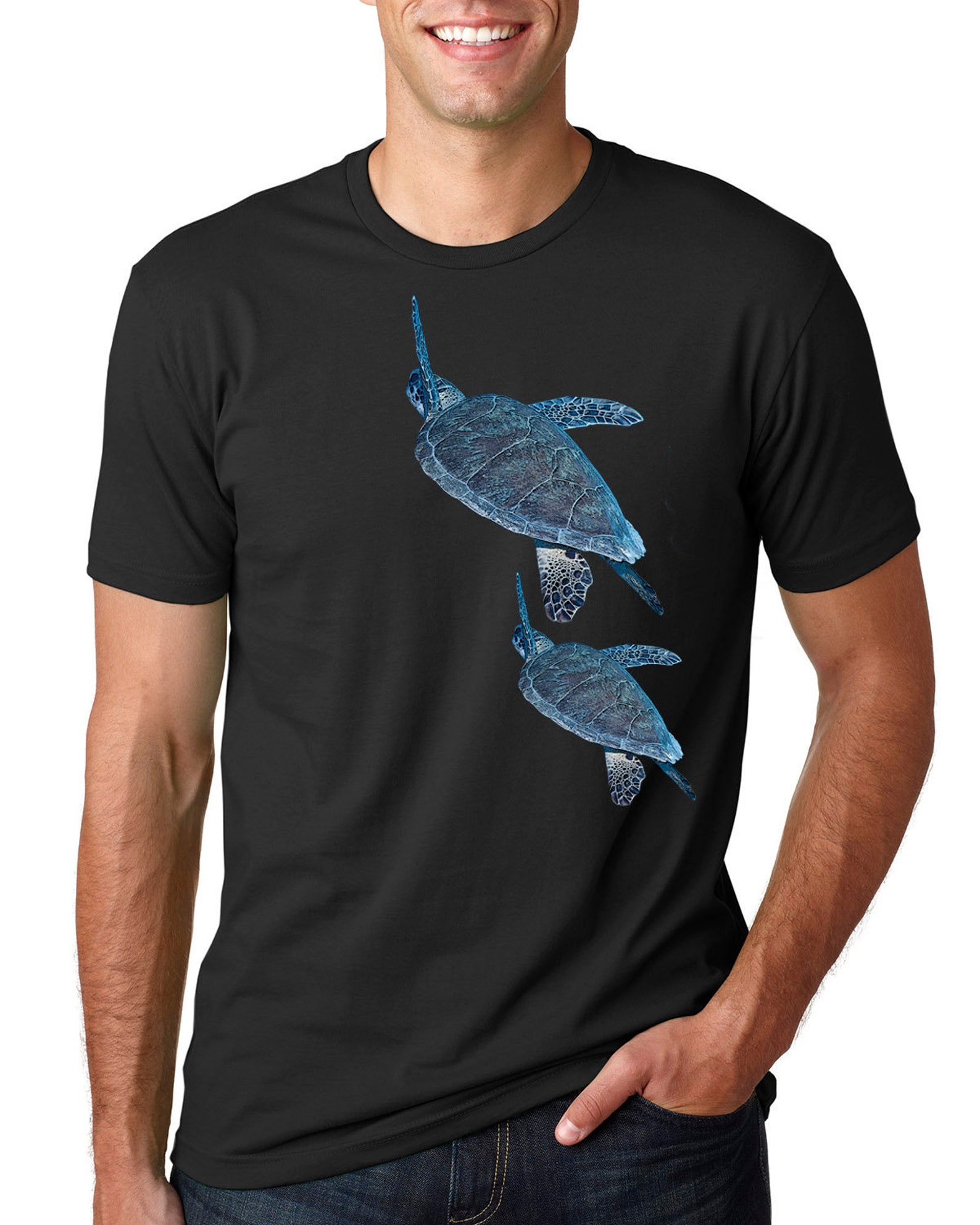 Sea Turtle T Shirt /men's T-shirt /sea Turtles Tee/men's Scuba Diver ...