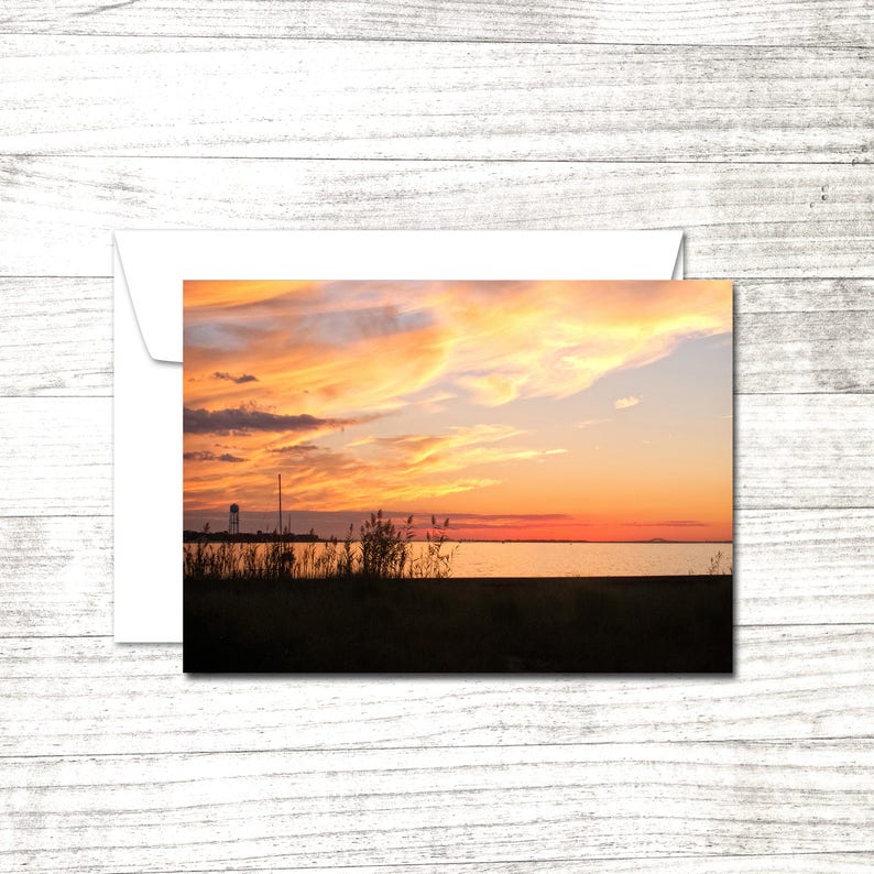 Sunset Photo Greeting Card | Coastal Photo Card | Blank Greeting Card ...