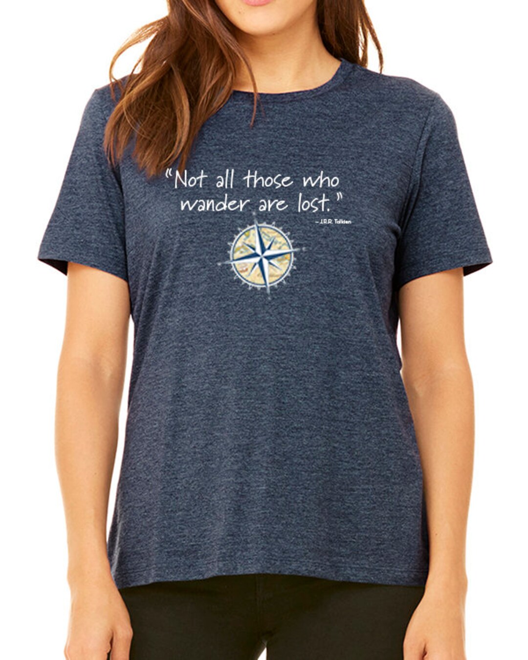Wanderlust Women's T-shirt: Tolkien Quote, Compass Rose - Etsy