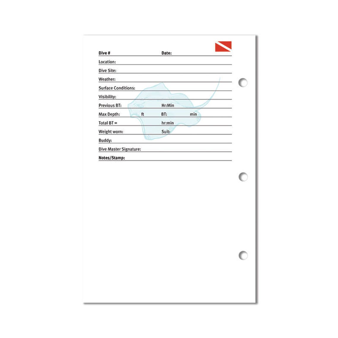 Printable Scuba Dive Log Digital Download of Scuba Dive Log ...