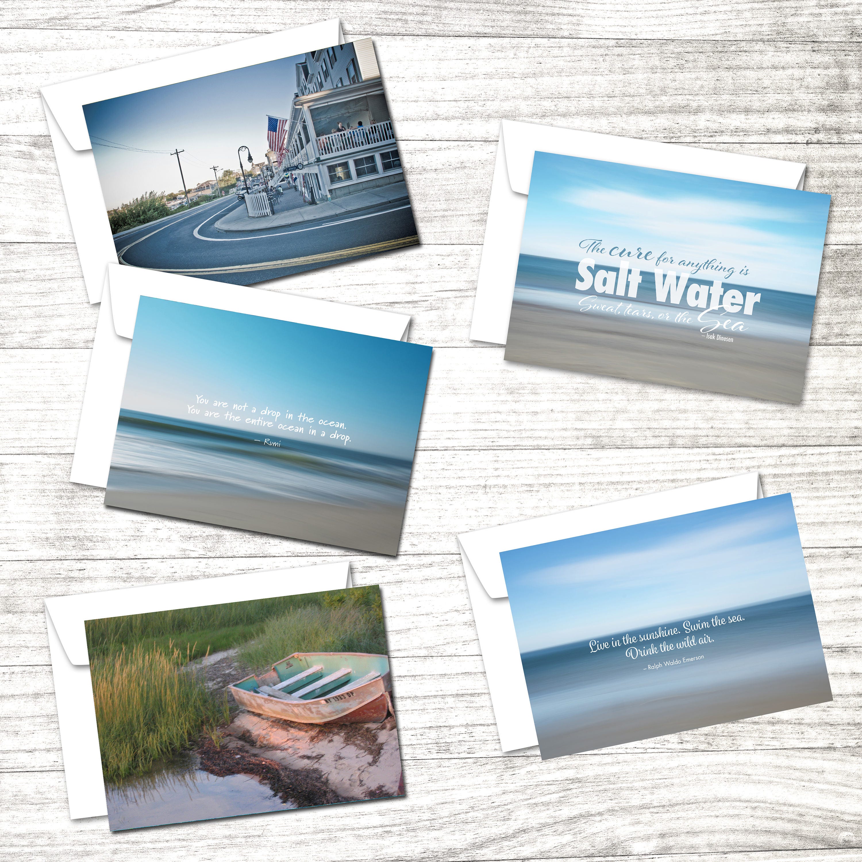 Summer Set of 10 Note Cards | Ocean Quotes | Blank Notecard | Fine Art ...