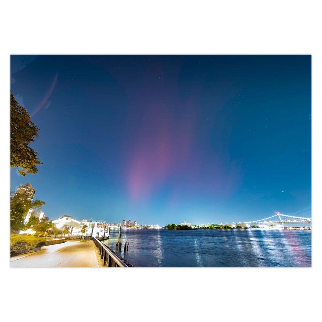 Aurora Borealis in NYC Note Card | Northern Lights Photograph ...