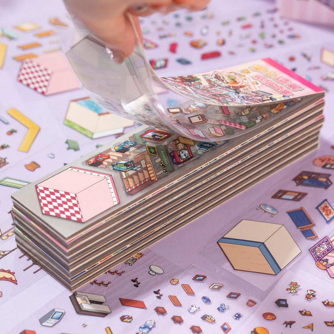 Miniature Theme Scene Sticker Collection: DIY Craft Stickers - Etsy