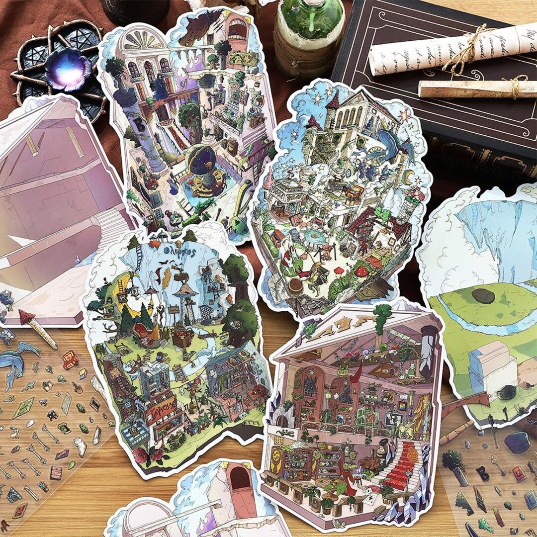 4 Pieces 3D Tarot Scene Stickers, Women's Wisdom, Journal Laptop Decals ...